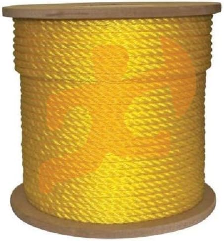 100 ft Twisted Polypropylene Rope - 1/4" - Yellow Floating Poly Pro ...
