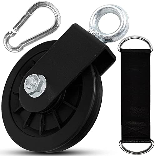 Arabest Cable Pulley, 90mm Gym Pulley Wheel with Hanging Strap and ...