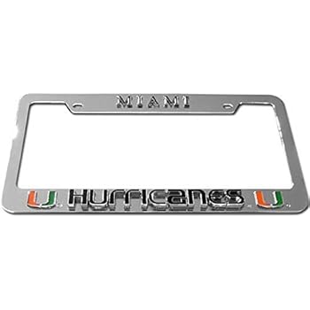 Amazon.com : NCAA Miami Hurricanes License Plate Frame Alumni : Sports ...
