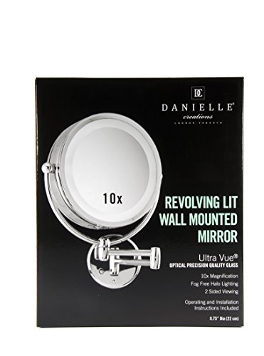 Danielle Revolving Wall-Mounted Day/Night Lighted Mirror, 10X ...