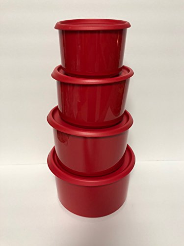 Tupperware One Touch Topper Canisters Set Red | Desertcart INDIA