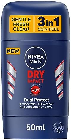 NIVEA MEN Antiperspirant Stick for Men, 48h Protection, Dry Impact ...