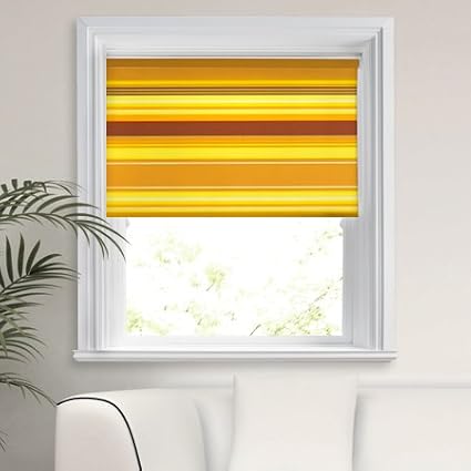 Stria, Yellow - Roller Blind (Yellow, Orange And Peach, Grey): Amazon ...