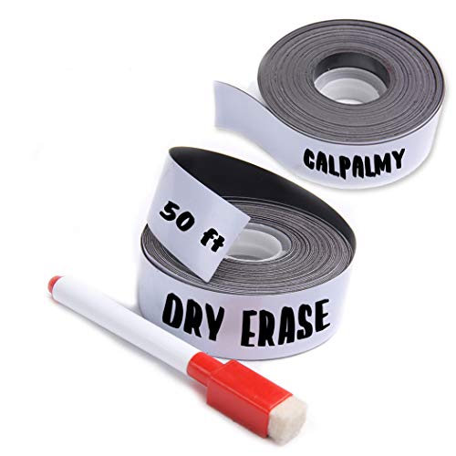 (2-Pack) 1 Inch x 25 Feet Magnetic Dry Erase Strips - Magnetic Labels ...