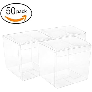Amazon.com: Clear Plastic Box 2x2x2 inch for Gift Candy Treat Cupcake ...