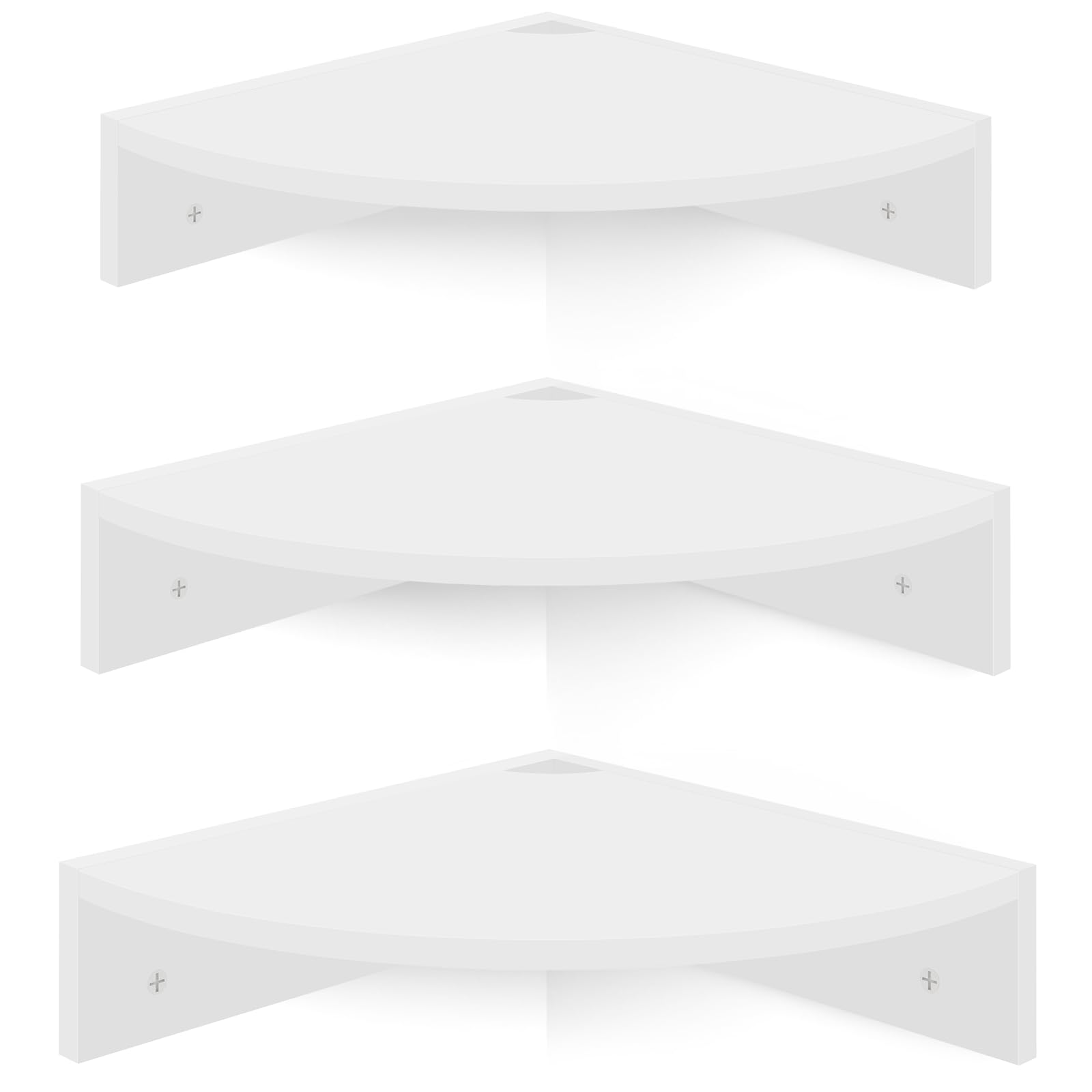Homode Floating Corner Shelves, Set of 3 Wood Corner Wall Shelves with ...