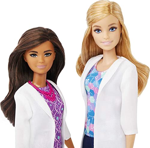 Barbie Science Lab Playset with 2 Dolls, Lab Bench and 10+ Accessories ...