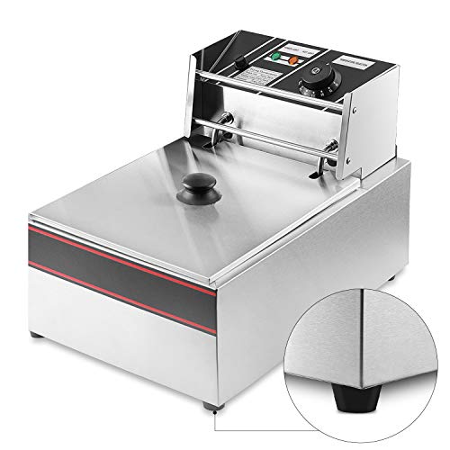 Flexzion Deep Fryers With Baskets Commercial Electric Fryer Home 6L ...