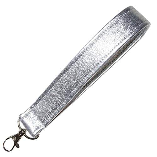 Amazon.com: Metallic Silver Wristlet Strap - Handbag Strap - Vegan Faux ...