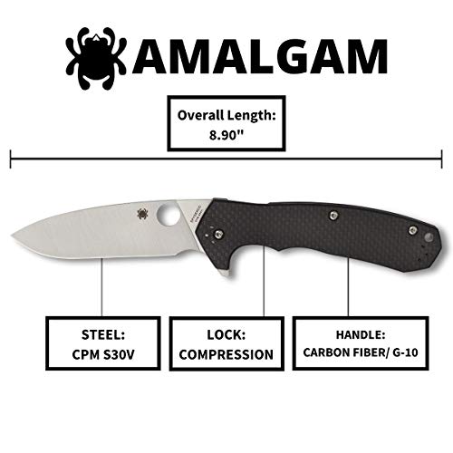 Spyderco Amalgam Premium Flipper Knife with 3.8" CPM S30V Stainless ...