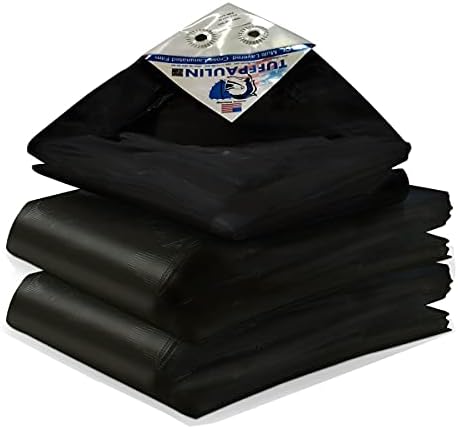 TUFFPAULIN 6FT X 6FT 120 GSM Black Extra Strong Virgin Tarpaulin Tirpal ...