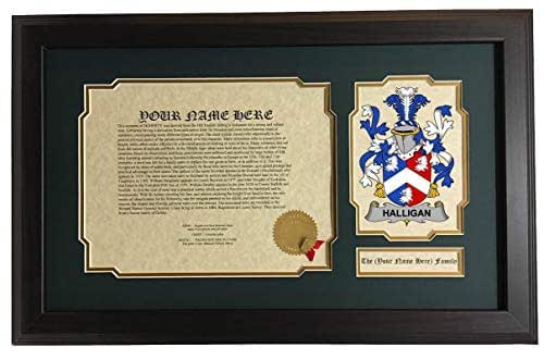 Amazon.com: Halligan - Coat of Arms and Last Name History, 14x22 Inches ...