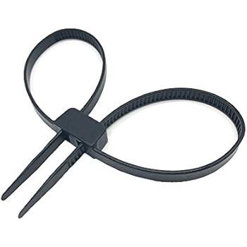 Amazon.com: MAIMII Heavy Duty Police Nylon Black Double Zip Ties ...