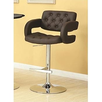 Amazon.com: Coaster Contemporary 29" Adjustable Bar Stool with Faux ...