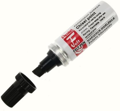Pentel F50 Felt Permanent Marker Chisel Tip max.7.5mm Line Black Ref ...
