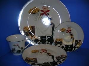 Amazon.com | FAT ITALIAN CHEF 20pc Dinner Dish Set Chefs Dishes NEW ...