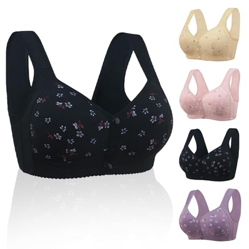 Front Button Bra Convenient Snap Sleep Bra Front Closure Sports Bras ...