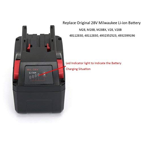 Reexbon 28V 3.0Ah Lithium Ion Battery Pack for Milwaukee 48-11-2830 28 ...