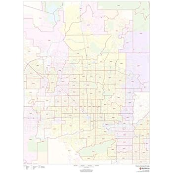 Amazon.com : Maricopa County, Arizona Zip Codes - 48" x 36" Paper Wall ...