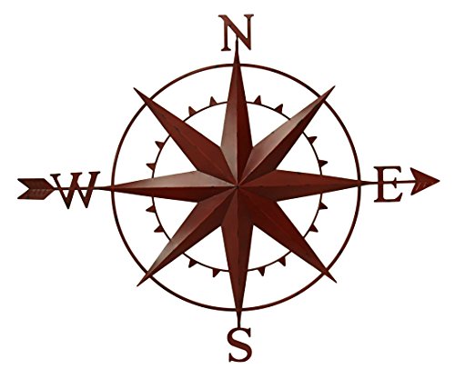 Metal Decorative Plaques 8 Point Compass Rose And Arrow Distressed ...