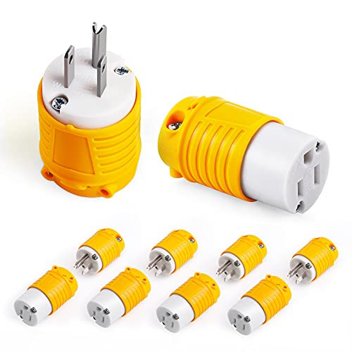 Snowy Fox Extension Cord Ends Male and Female Plug, 15 Amp 125 Volt ...