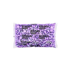 Amazon.com : HERSHEY'S KISSES Purple Foils Milk Chocolate Candy, Bulk ...