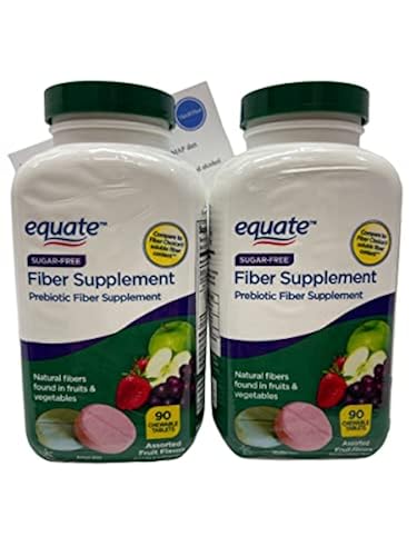 Equate Sugar Free Prebiotic Fiber Supplement Chewable Tablets Bundle ...