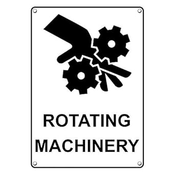 Amazon.com: Weatherproof Plastic Vertical Rotating Machinery Sign with ...