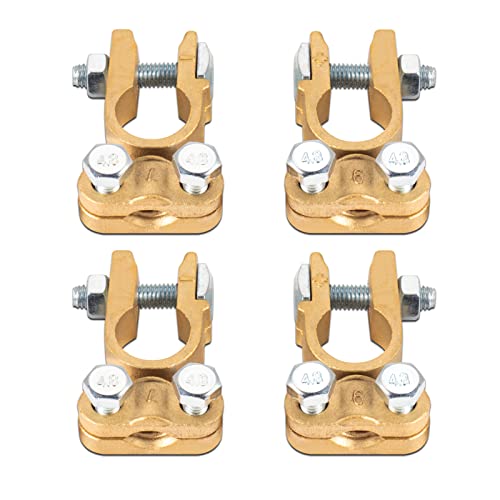 CZC AUTO Battery Terminals Connectors Clamps, Brass Positive & Negative ...