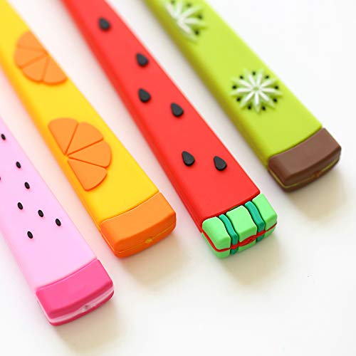 Whimsilly Set of 6 Fruit Shaped Pens & Reusable Mason Jar Pouch, Silky ...