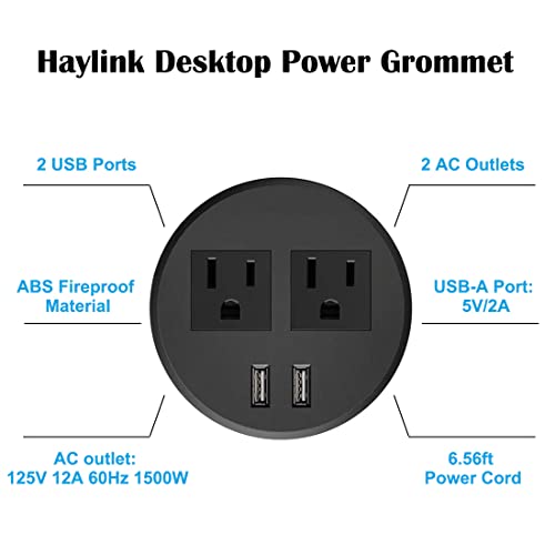 Haylink Power Grommet, Round Recessed Power Outlet Plug, 3.15 Inch Desk ...