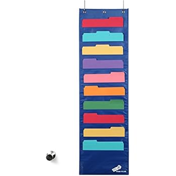 Amazon.com : Door Hanging File Folder Organizer + 2 Hangers; Wall or ...