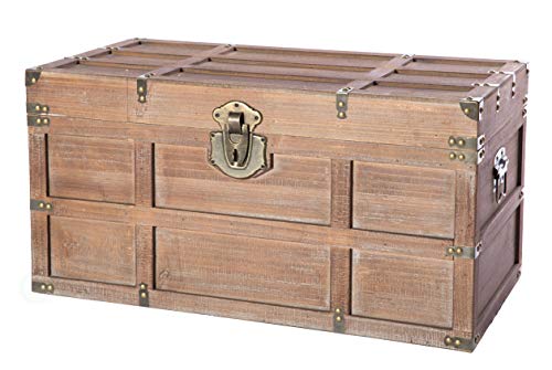 **SEE NOTES** Vintiquewise Wooden Rectangular Lined Rustic Storage ...