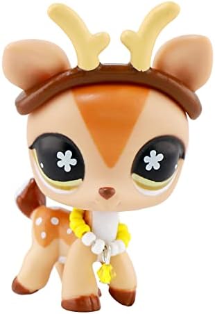 lps Pet Deer 634, lps Deer Tan and Brown Body Yellow Flower Eyes Figure ...