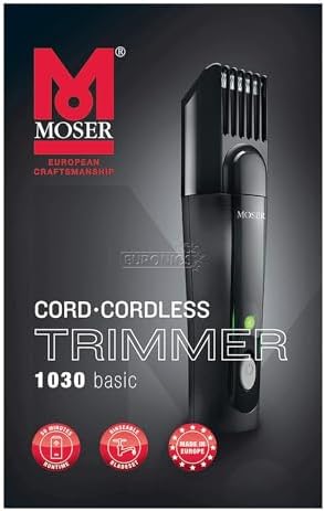 Moser 1030-0410, Basic Trimmer With Rinseable Bladeset (Pack of 1 ...
