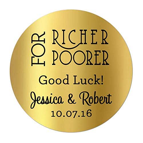 Amazon.com: Gold Wedding Stickers for Favors - For Richer Poorer ...