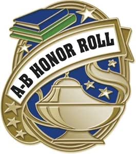 Amazon.com : Honor Roll Pins, 1" A-B Honor Roll Lapel Pin for Kids 10 ...