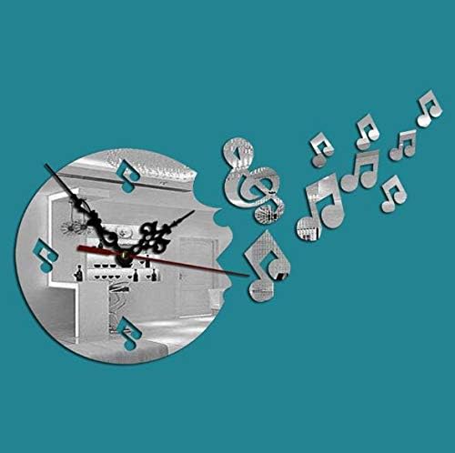 Fashion Music Notes DIY design decorative Wall Clocks Mirror Stickers ...