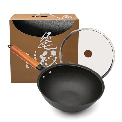 Nonstick Frying Wok Pan Hybrid, 9 Inch Preseasoned Deep Stir Fry Pan ...
