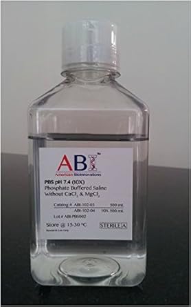 Phosphate Buffered Saline, PBS (1X), Sterile, 500 mL: Amazon.com ...