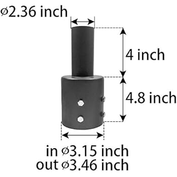 1000LED Round Post Top Adapter, 2.3 inch or 3 inch Round Pole Tenon ...