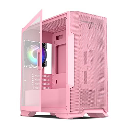 Vetroo M03 Compact Computer Case Micro ATX Mini ITX All Pink Gaming PC ...
