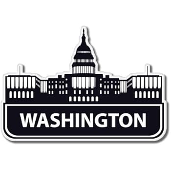 Amazon.com: American Famous City Cartoon Icon - Washington DC Vinyl ...