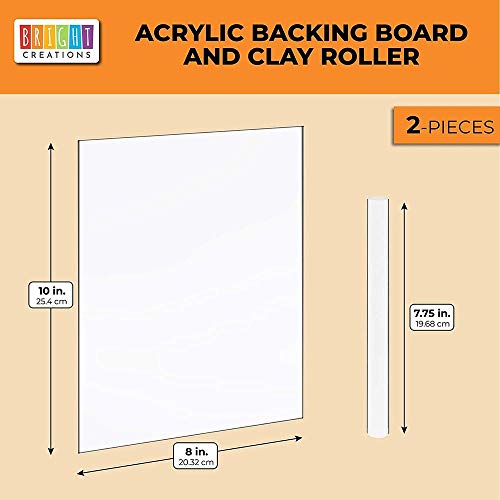 Clear Acrylic Backing Board and Roller for Sculpting Clay (2 Pieces ...