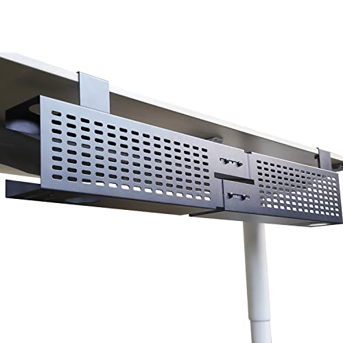 AEONS Under Desk Cable Management Tray Kit - Horizontal Adjustable up ...