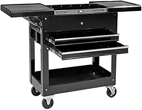 Torin Service Utility Tool Cabinet Cart 350 LBs 2 Drawer Slide Top, Black, ATC310B | Pricepulse