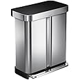 Amazon.com: simplehuman 58 Liter / 15.3 Gallon Rectangular Dual Compartment Recycling Kitchen ...