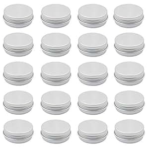 20 Packs Round Tin Container Bottle Steel Screw Lid Containers Screw ...