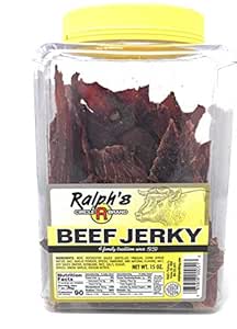 Ralph’s Beef Jerky 15oz Jar Dry Thin Crunchy Jerky Real Beef Jerky ...