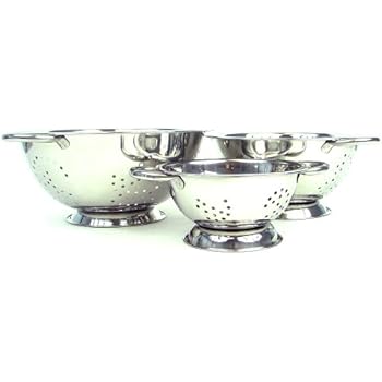 Amazon.com: 3-Piece Colander, Stainless Steel Strainer Set: Set Of ...